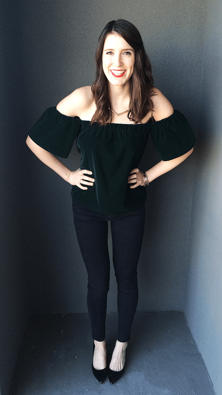 Velvet Off the Shoulder Holiday Top Sewing Tutorial – Sew Bake Decorate