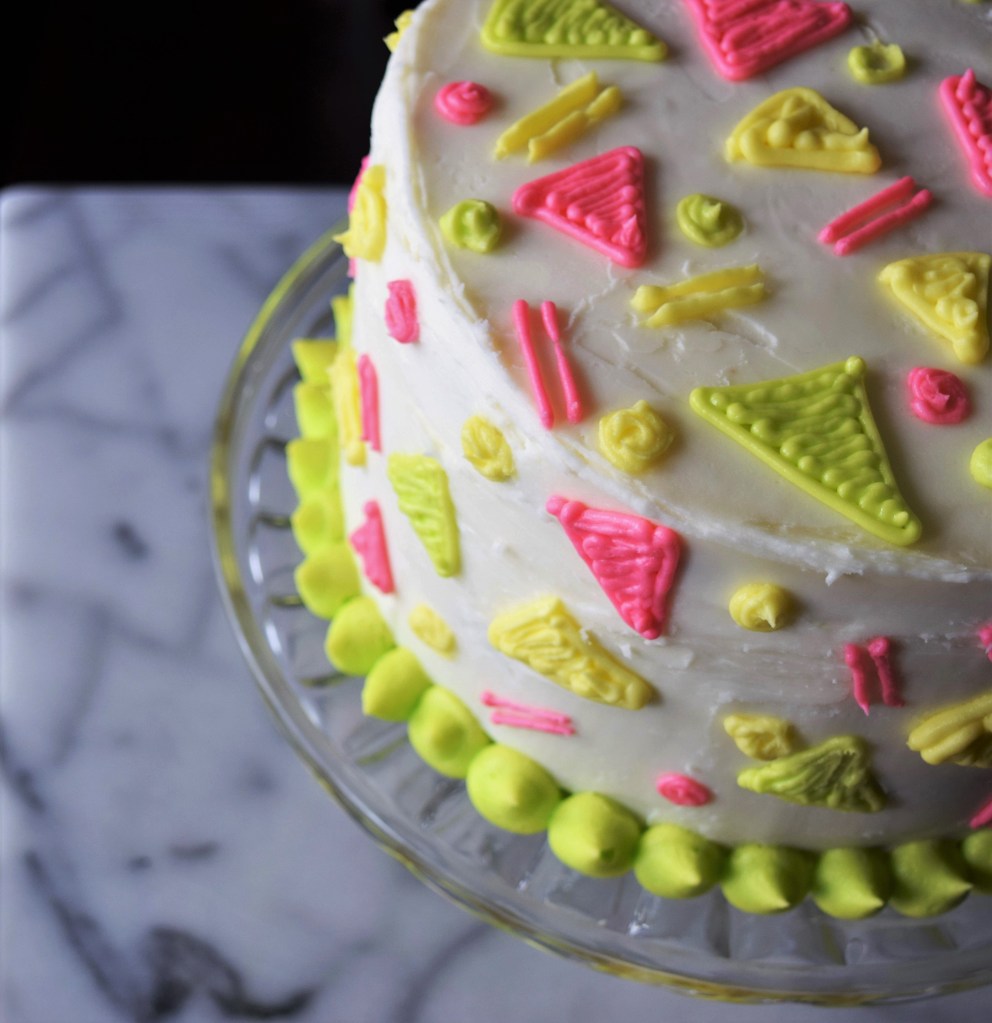 80’s Patterned Birthday Cake Decorating Tutorial and Recipe – Sew Bake ...