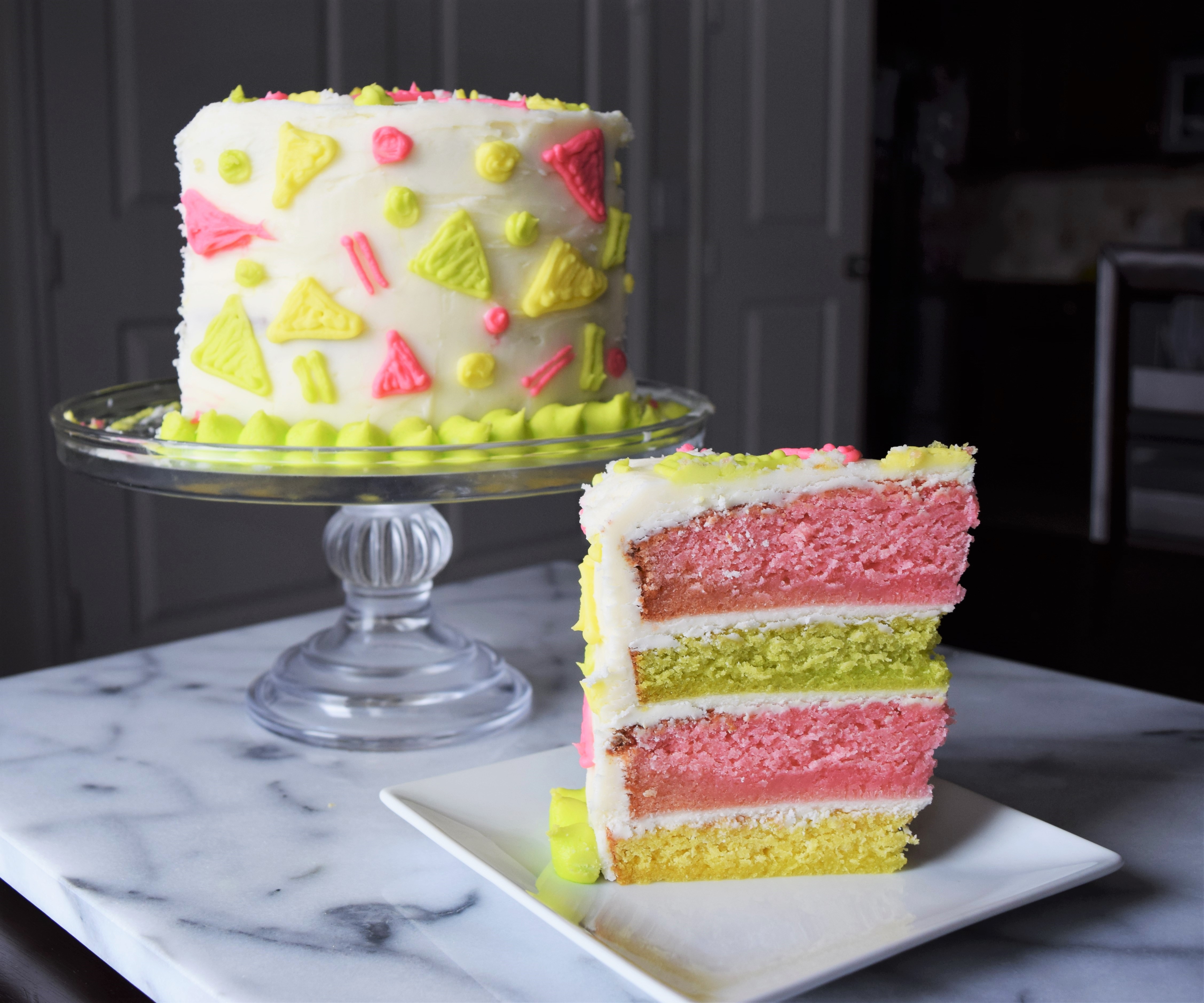 80’s Patterned Birthday Cake Decorating Tutorial and Recipe – Sew Bake ...